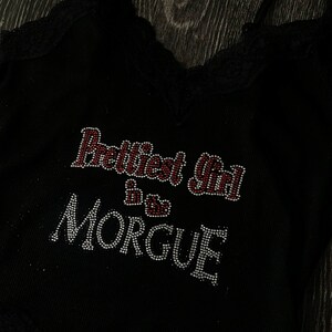 Prettiest Girl in the Morgue Rhinestone Lace Trim Cami - Mall Goth ...