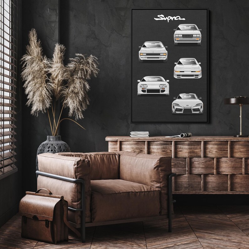 Toyota Supra Generations Automotive Print, Automotive Print, Automotive ...