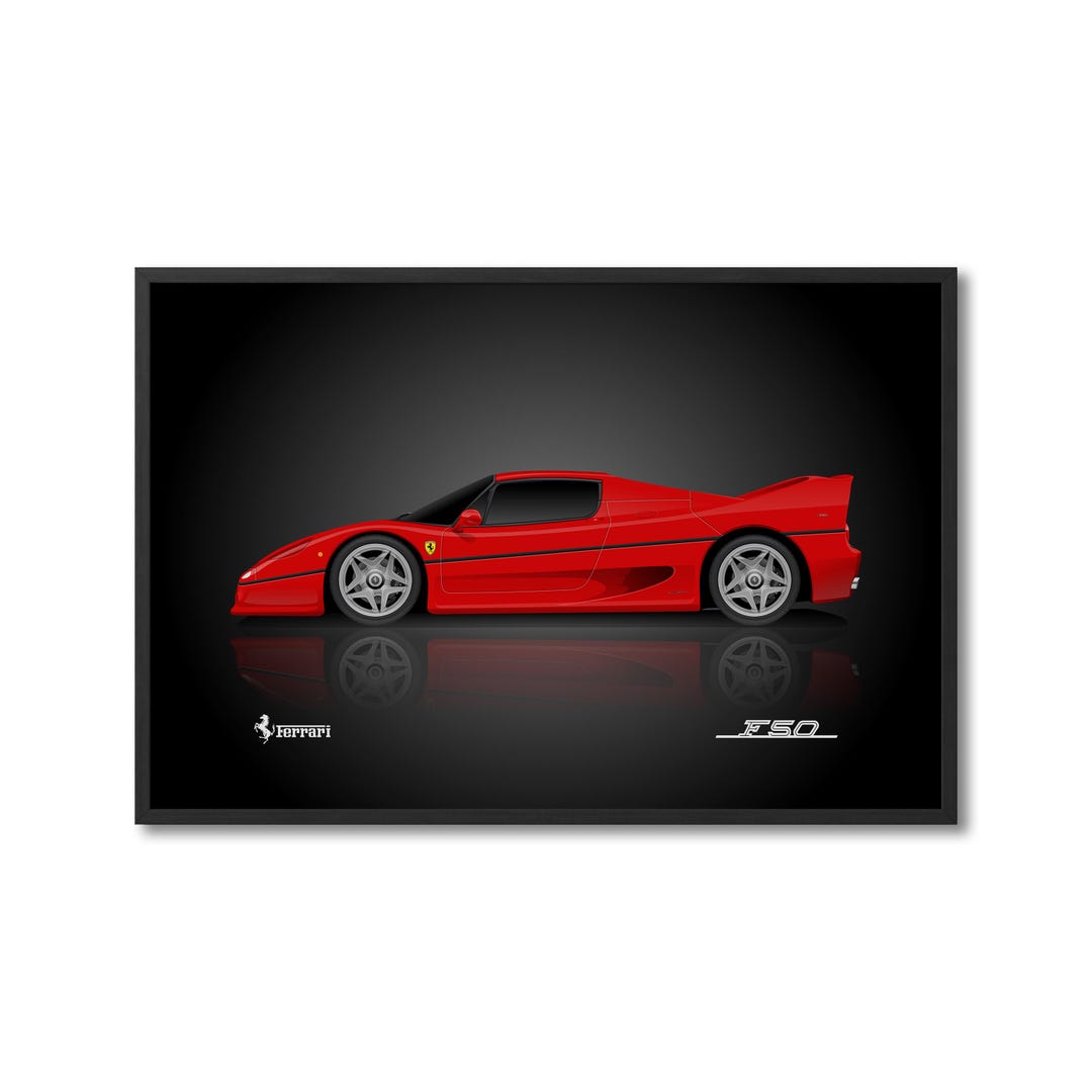 Ferrari F50 Automotive Print, Automotive Print, Automotive Poster, Car ...