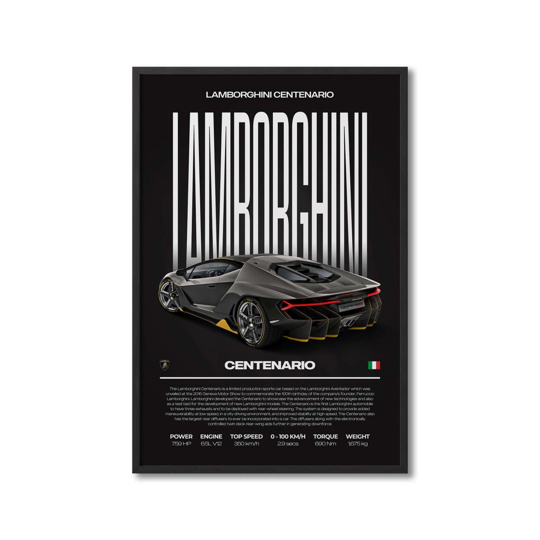 Lamborghini Centenario Automotive Print, Automotive Print, Automotive ...