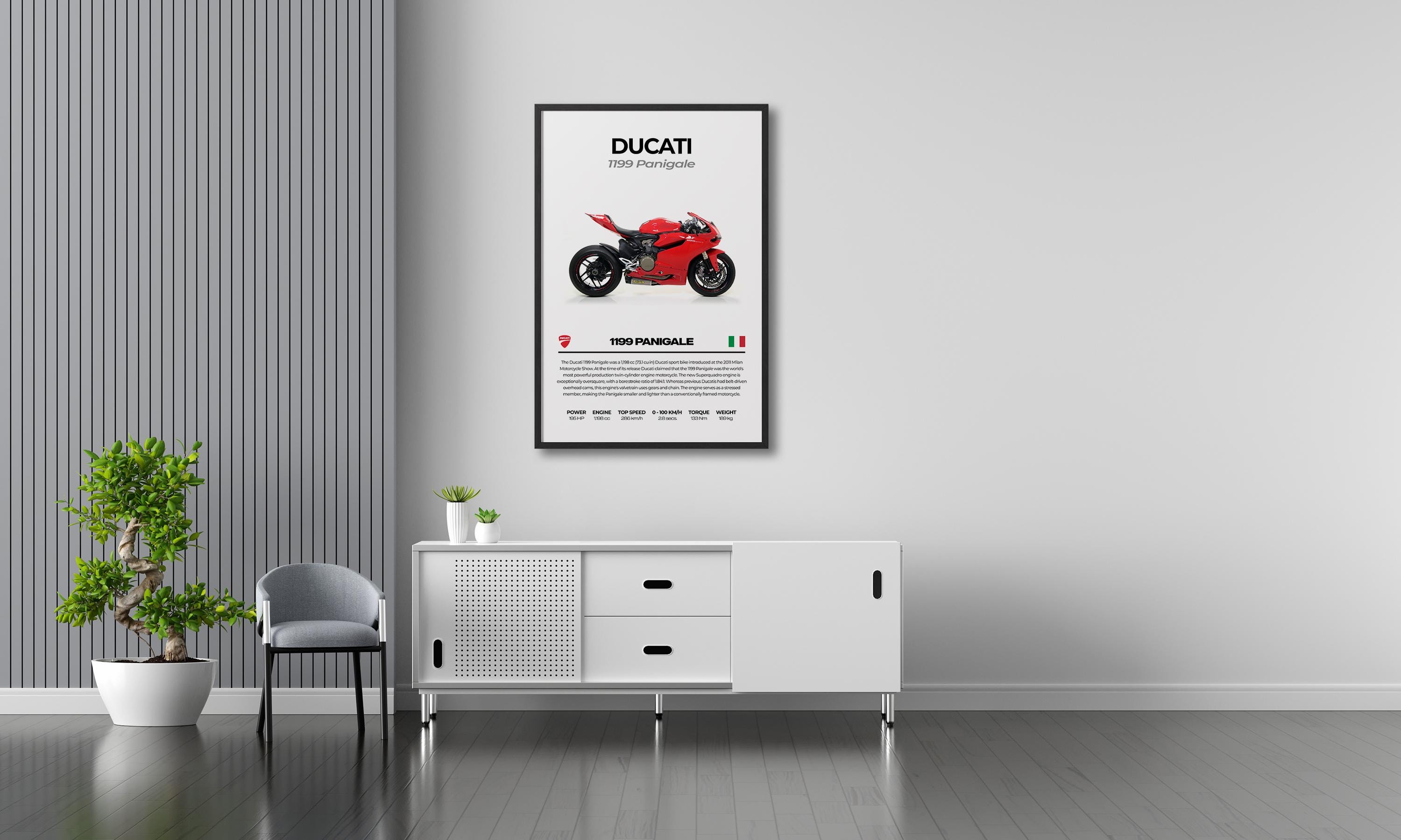 Ducati 1199 Panigale Motorcycle, Motorbike Poster, Motorbike Poster ...