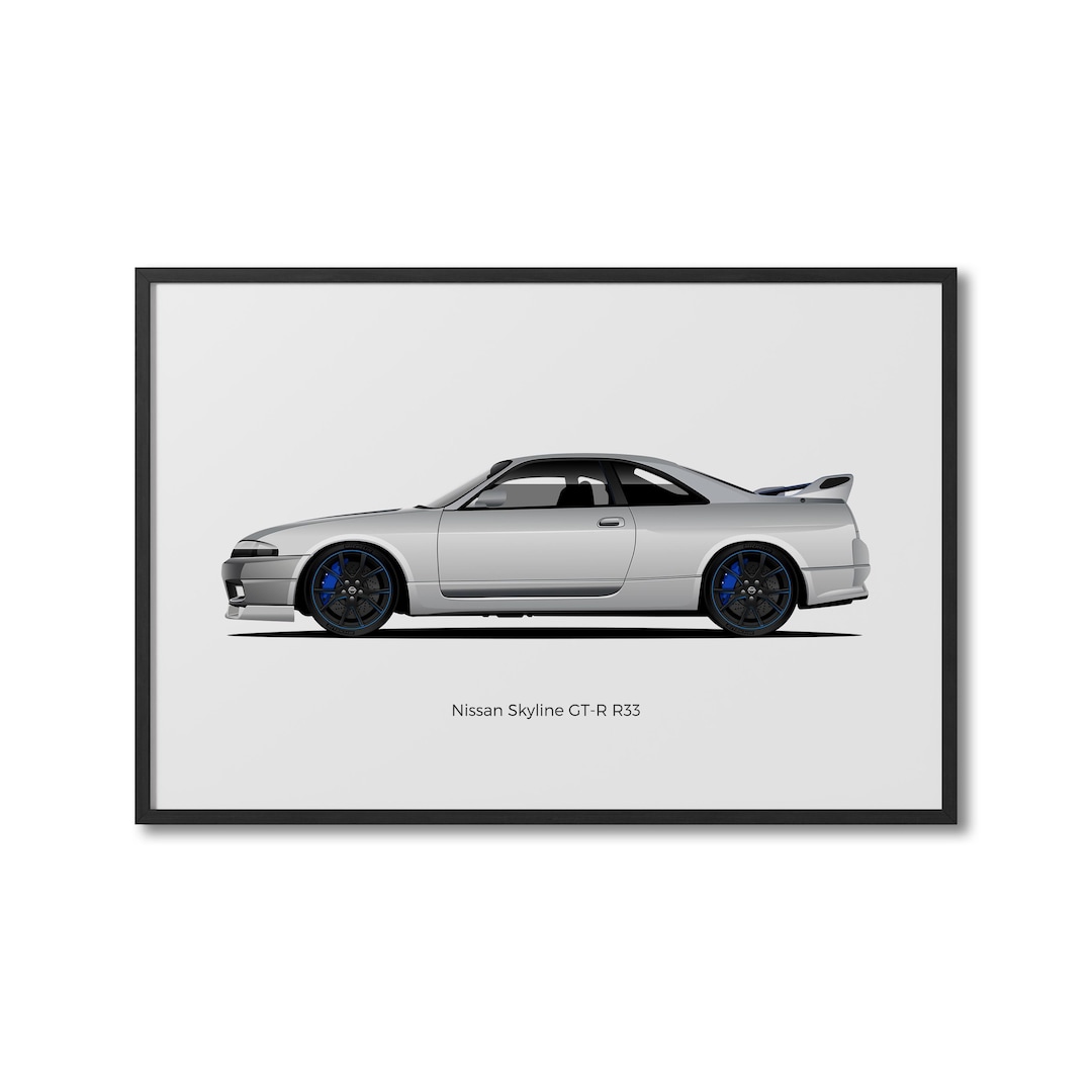 Nissan Skyline R33 Automotive Print, Automotive Print, Automotive ...