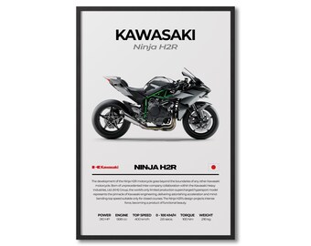 Kawasaki Ninja H2R Motorcycle, Motorbike Poster, Motorbike Poster ...