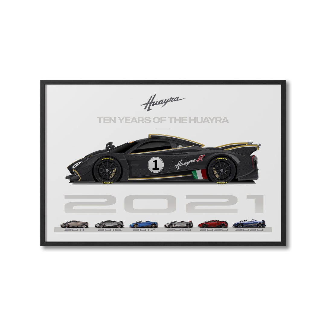 Pagani Huayra 10 Years Automotive Print, Automotive Print, Automotive ...