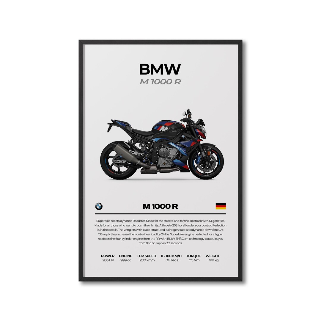 BMW M1000R Motorcycle, Motorbike Poster, Motorbike Poster, Sportsbike ...