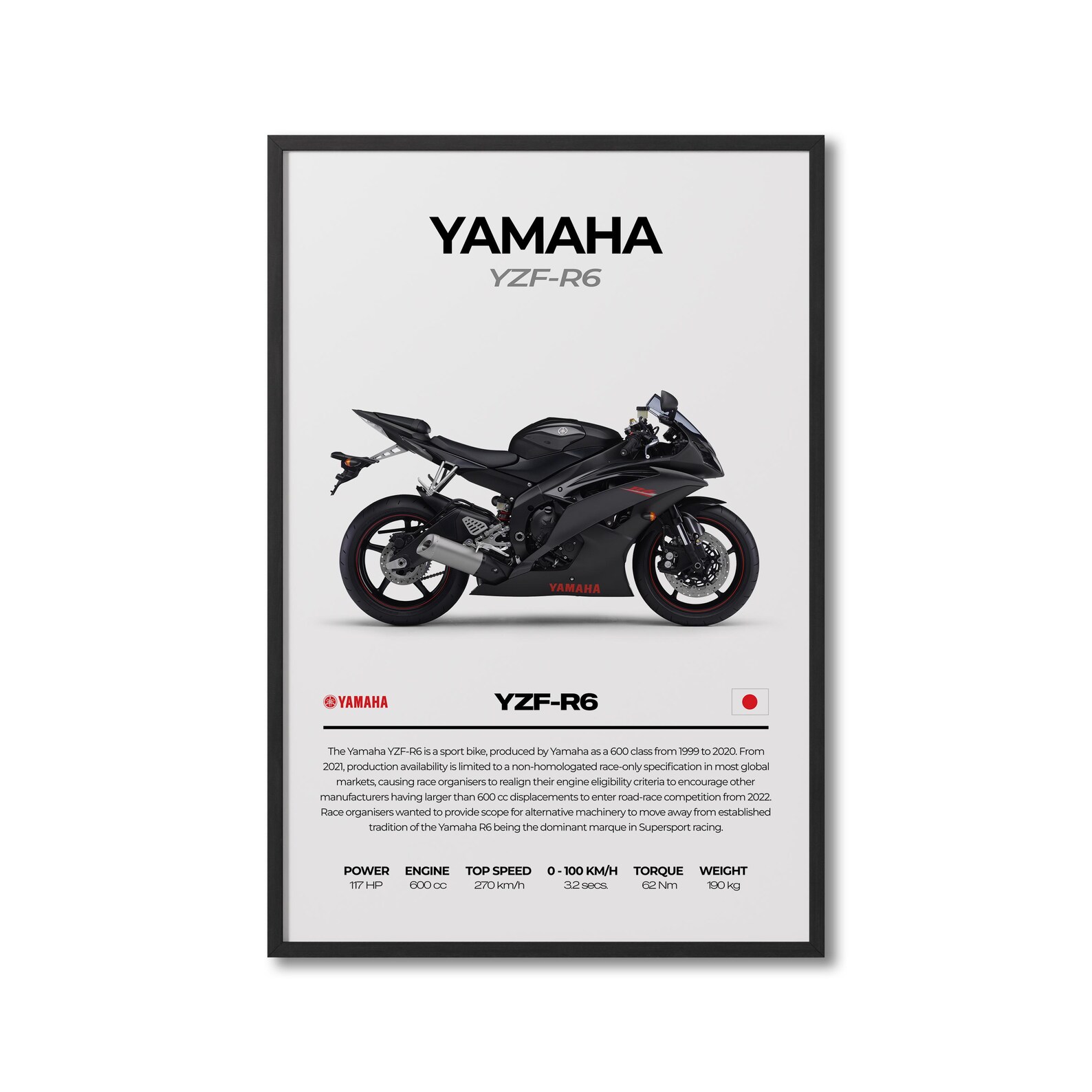 Yamaha YZF-R6 Motorcycle, Motorbike Poster, Motorbike Poster ...