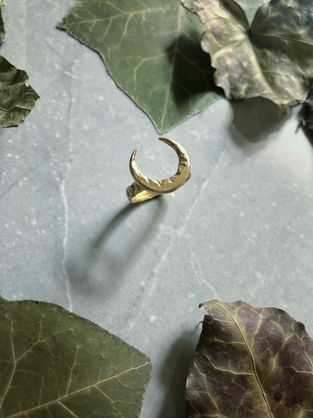 Brass Petite Crone Moon Ring | Baba Yaga Collection | Czarownica ...