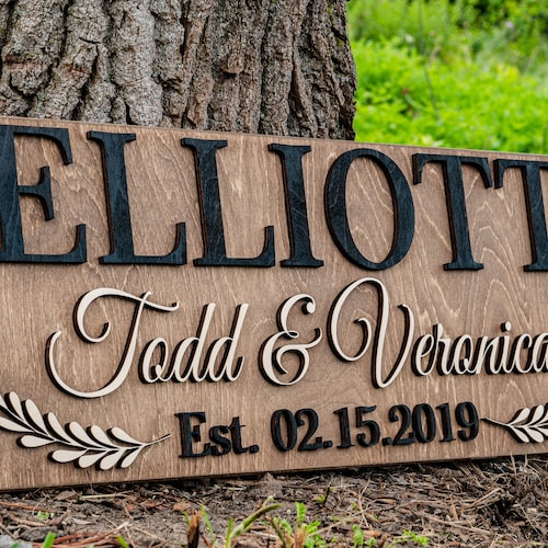 Custom Wood Sign Personalized Wedding Gift Family Name Sign - Etsy
