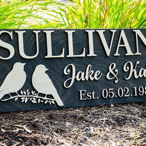 Custom Wood Sign Personalized Wedding Gift Family Name Sign - Etsy