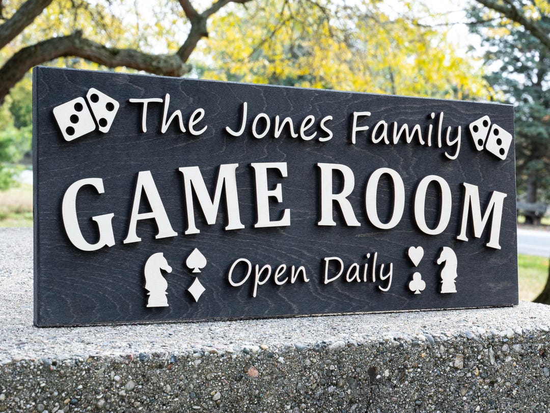 Personalized Family Game Night Wood Sign | Custom Game Night Gift ...