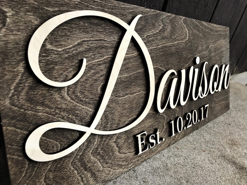 Custom Wood Sign Personalized Wedding Gift Last Name - Etsy