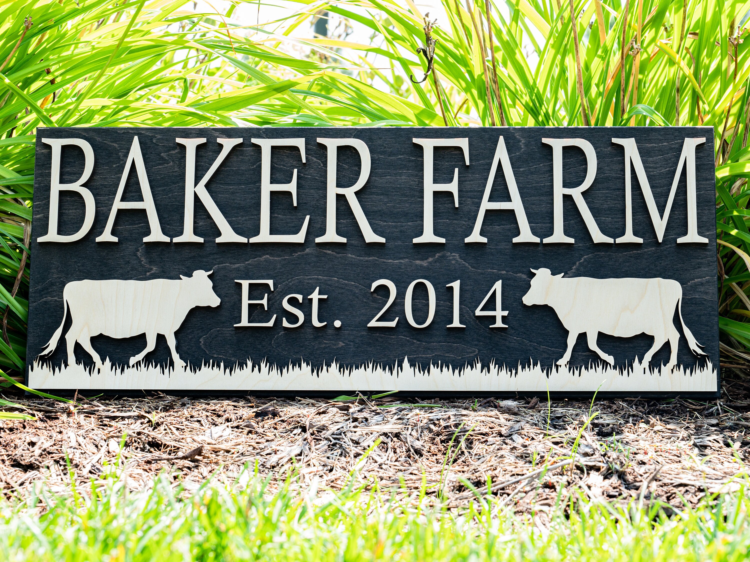 Personalized Farm Sign | Farmhouse Wall Decor | Wooden Cow Sign ...
