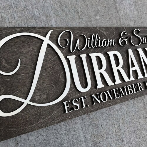 Custom Wood Sign Personalized Wedding Gift Family Name Sign - Etsy