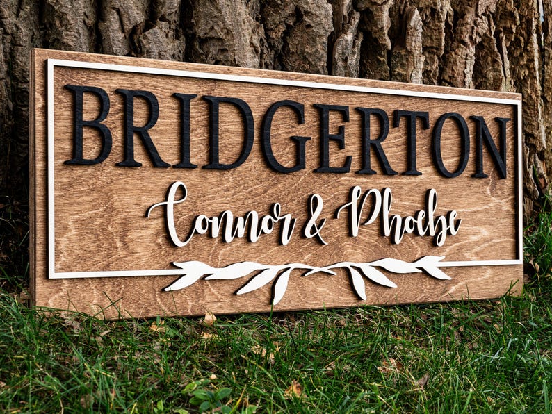 Floral Last Name Sign | Custom Wood Established Sign | Personalized ...