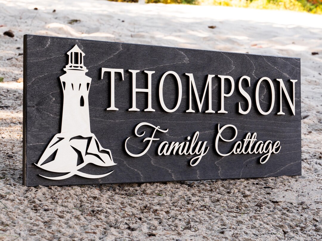 Custom Lighthouse Name Sign | Nautical Coastal Decor | Boat Decor ...