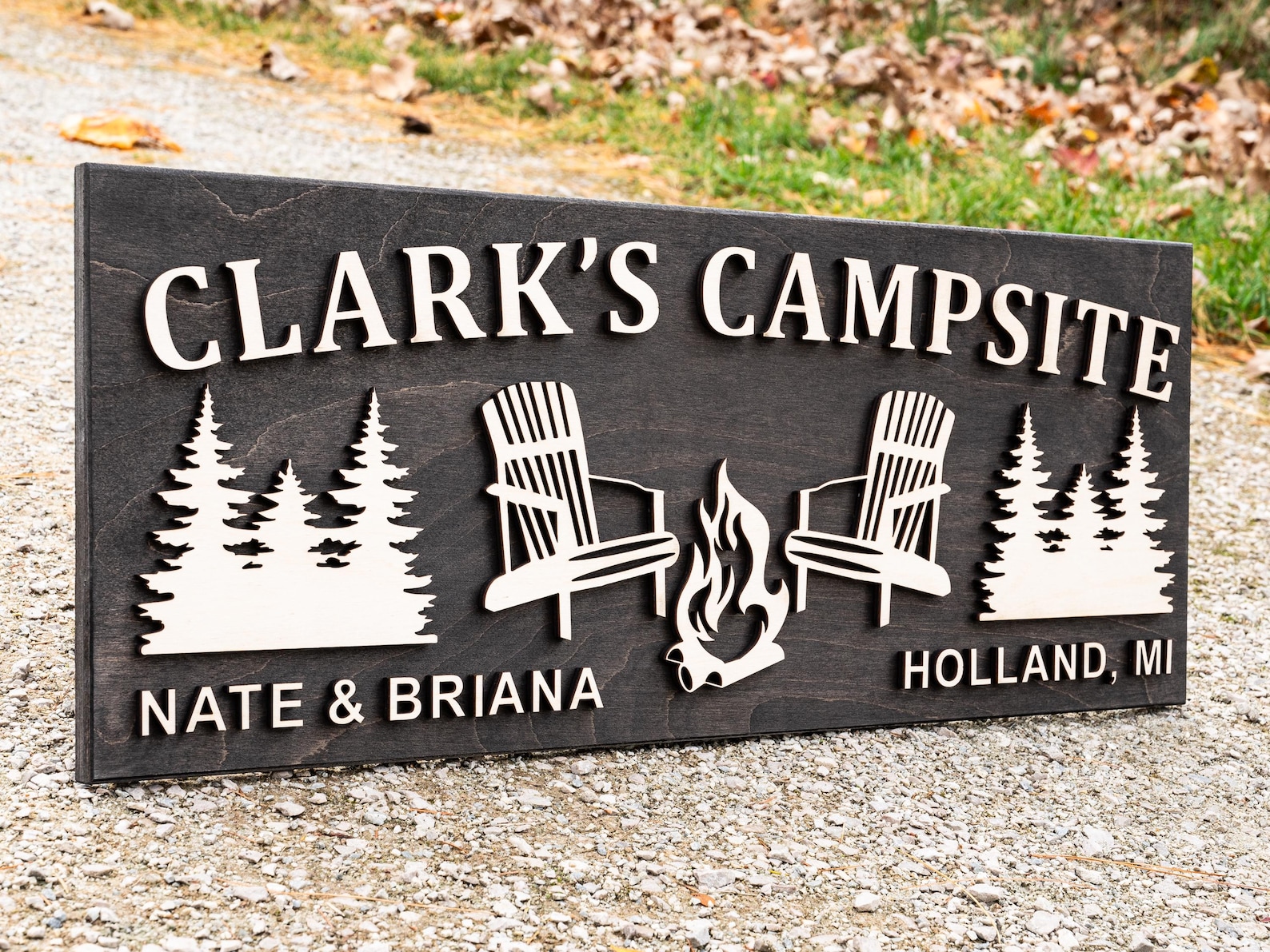 Family Name Campsite Sign | Last Name Sign | Custom Wood Campfire Sign ...