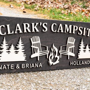 Family Name Campsite Sign | Last Name Sign | Custom Wood Campfire Sign ...