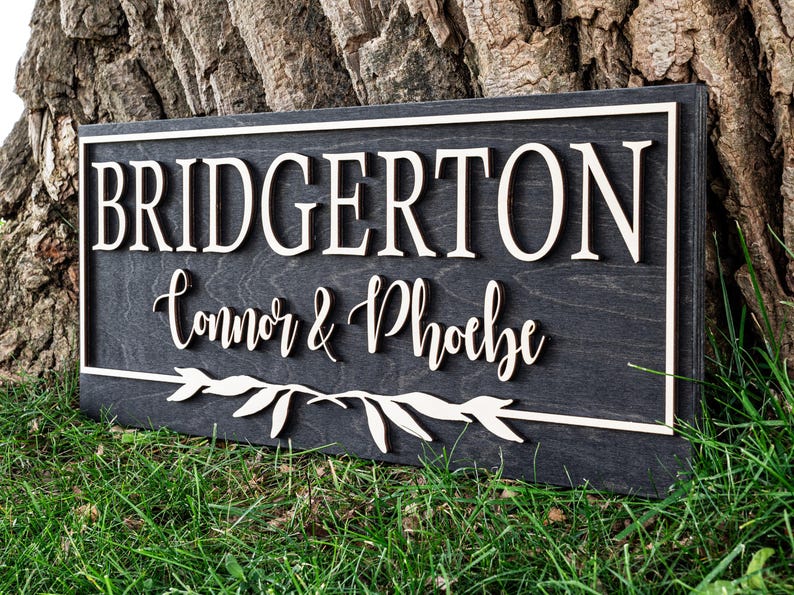 Floral Last Name Sign | Custom Wood Established Sign | Personalized ...