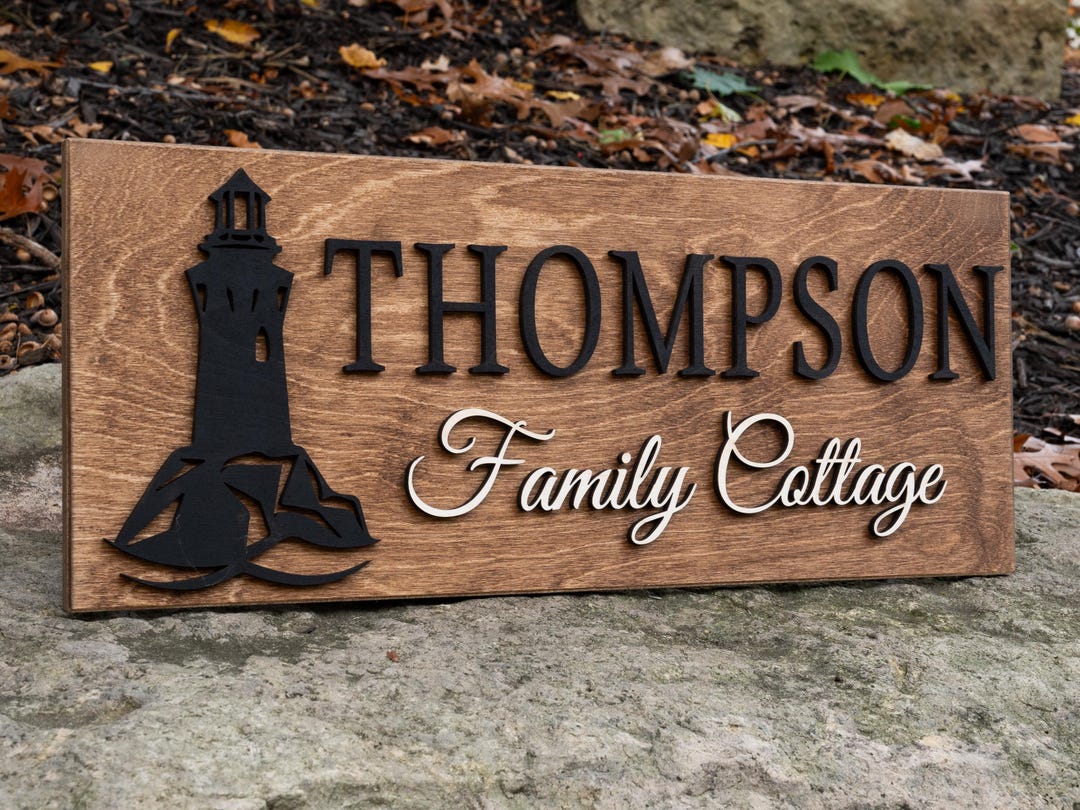 Personalized Lighthouse Name Sign | Nautical Coastal Decor | Boat Decor ...