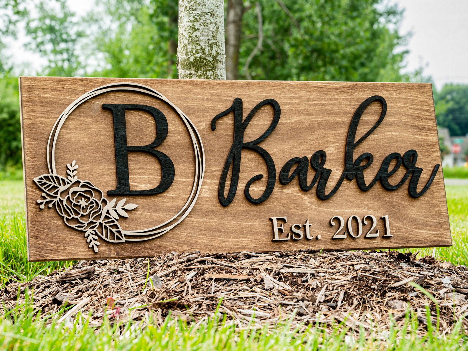 Personalized Wedding Gift Last Name Established Sign Family - Etsy