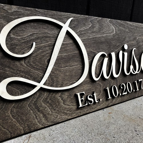 Custom Wood Sign Personalized Wedding Gift Last Name - Etsy