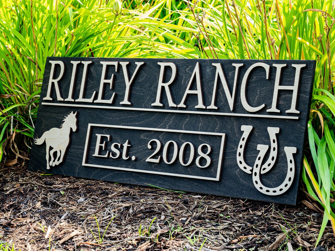 Wood Ranch Sign | Custom Horse Sign | Wooden Ranch Decor | Farmhouse ...