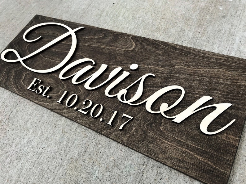 Custom Wood Sign Personalized Wedding Gift Last Name - Etsy