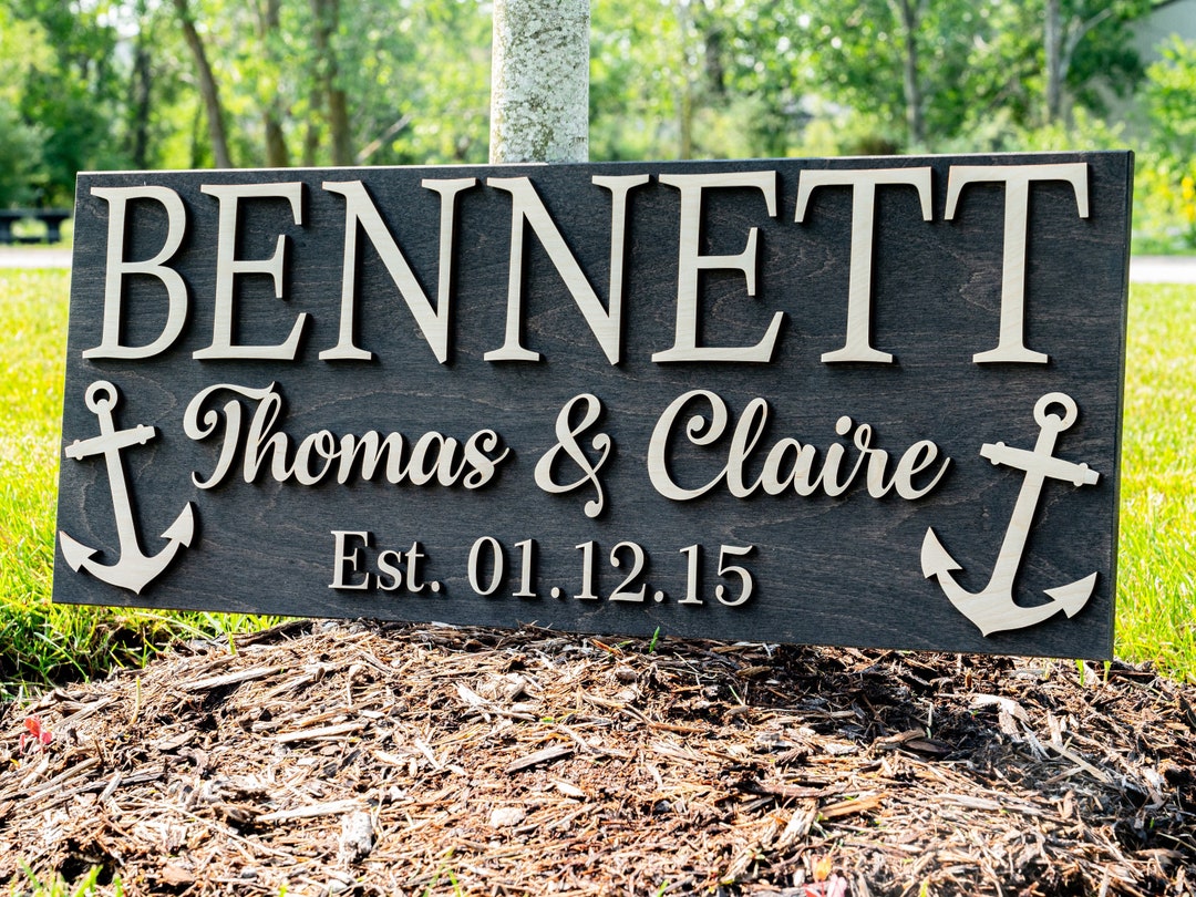 Custom Nautical Decor Nautical Wall Decor Anchor Sign US Navy Decor ...