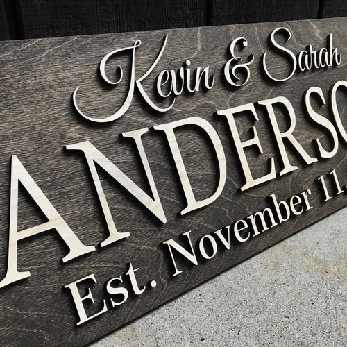 Custom Wood Sign Personalized Wedding Gift Last Name - Etsy