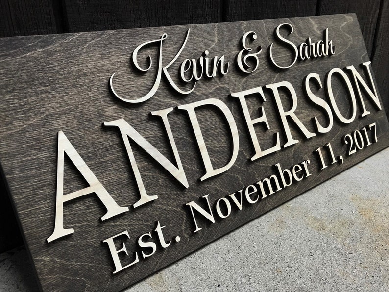 Personalized Wedding Gift Last Name Established Sign Family Etsy Personalized Wedding Gift Last Name Established Sign Family Etsy