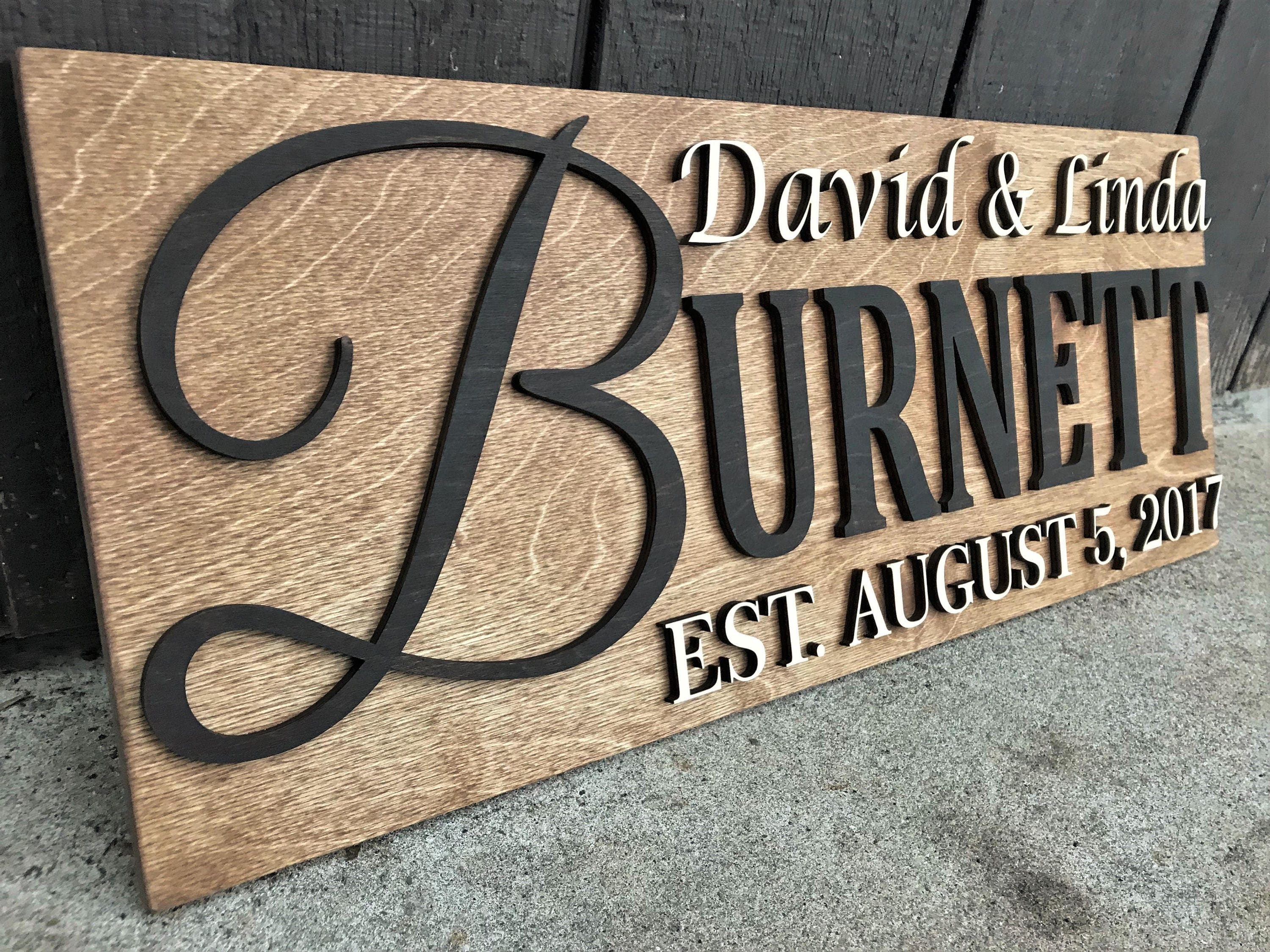 Custom Wood Sign Personalized Wedding Gift Family Name Sign - Etsy
