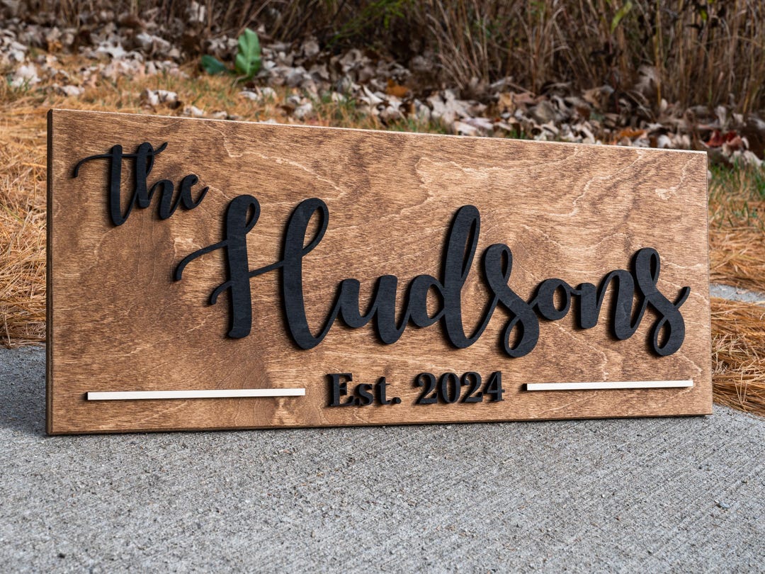 Personalized Family Last Name Sign | Custom Wood Sign, Established Sign ...