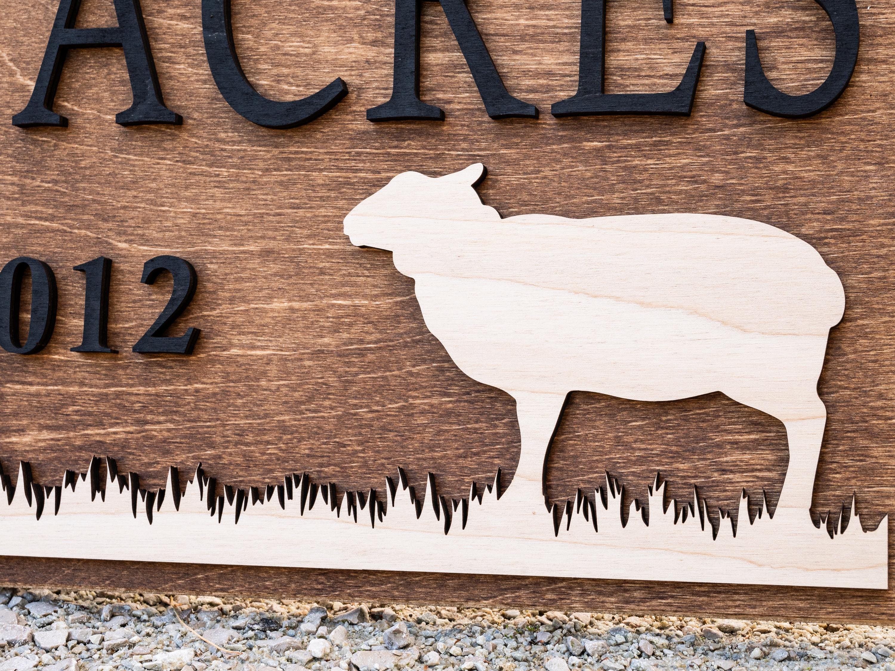 Personalized Farm Sign | Farmhouse Wall Decor | Wooden Sheep Sign ...