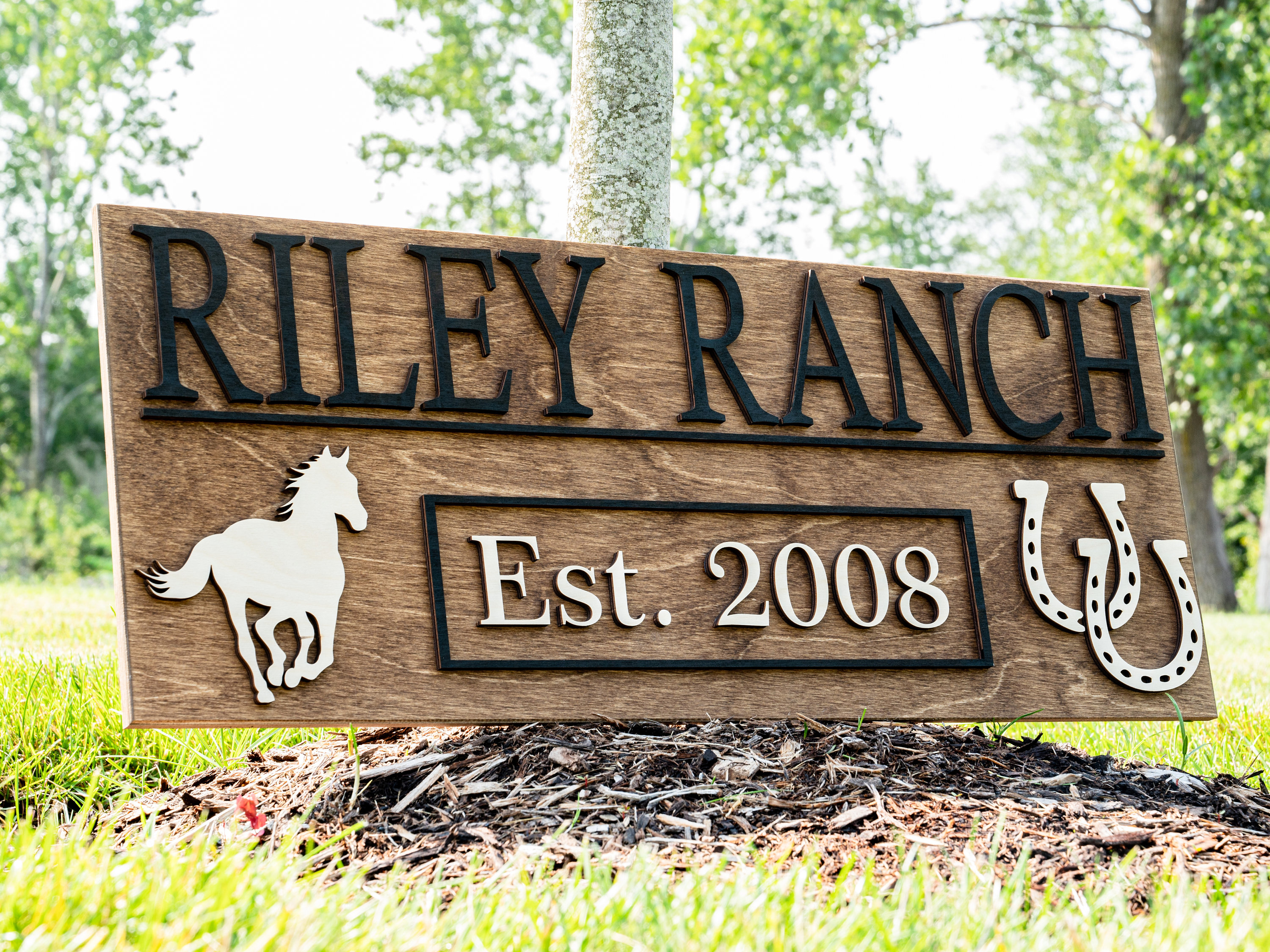 Wood Ranch Sign | Custom Horse Sign | Wooden Ranch Decor | Farmhouse ...