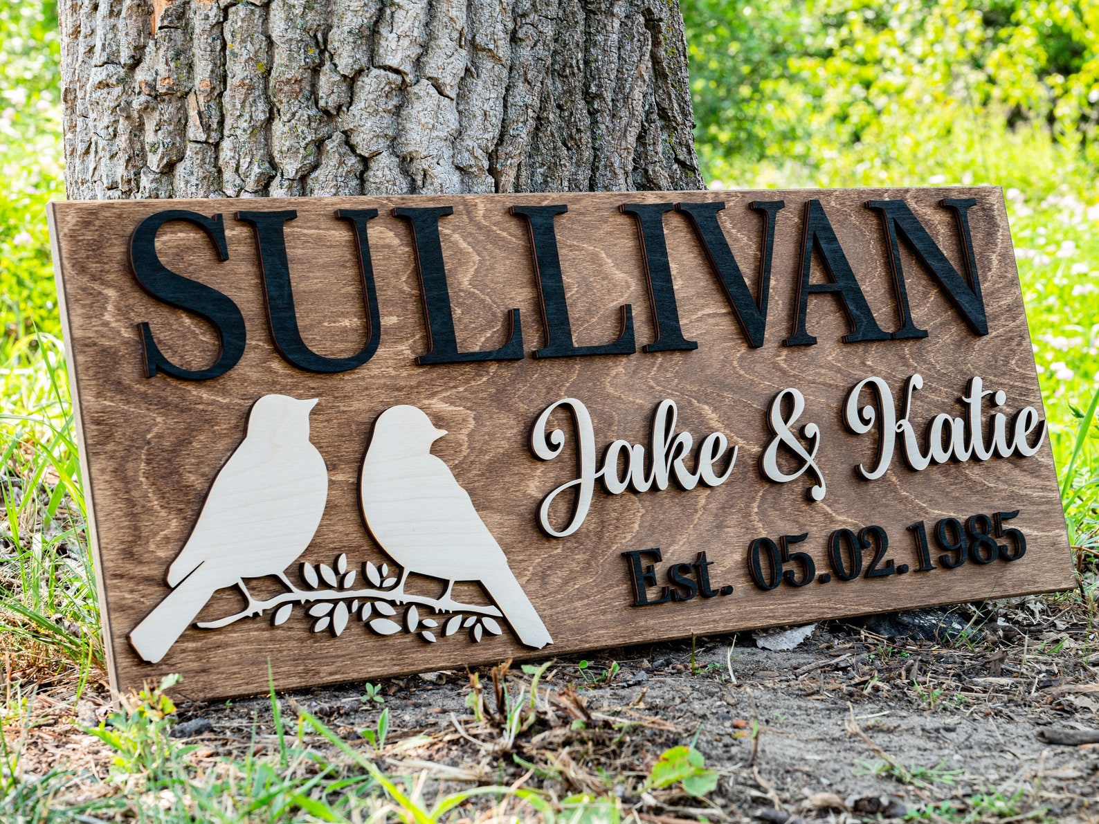 Love Birds Sign | Custom Couples Gift | Personalized Wedding Gift ...