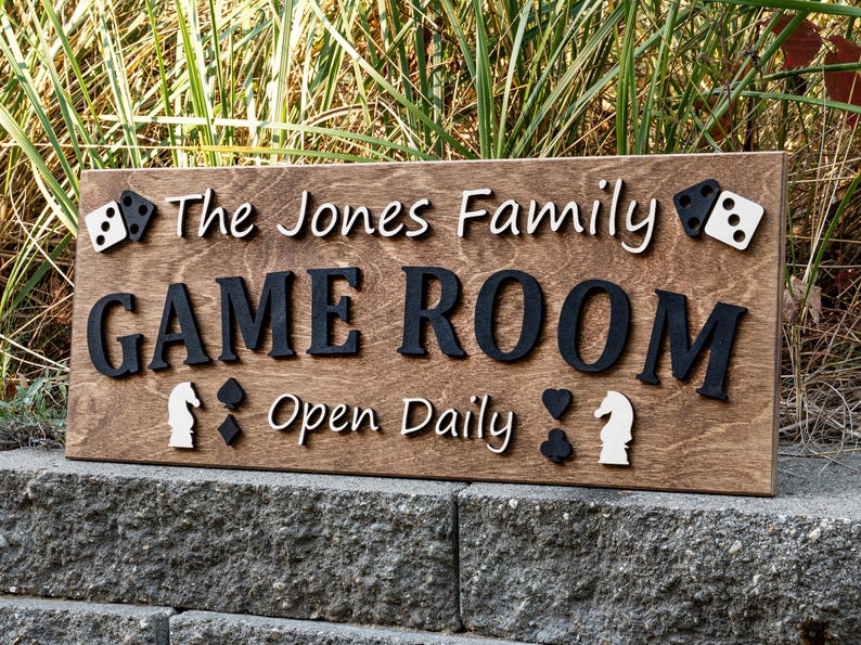 Custom Game Night Gift | Personalized Family Game Night Wood Sign ...