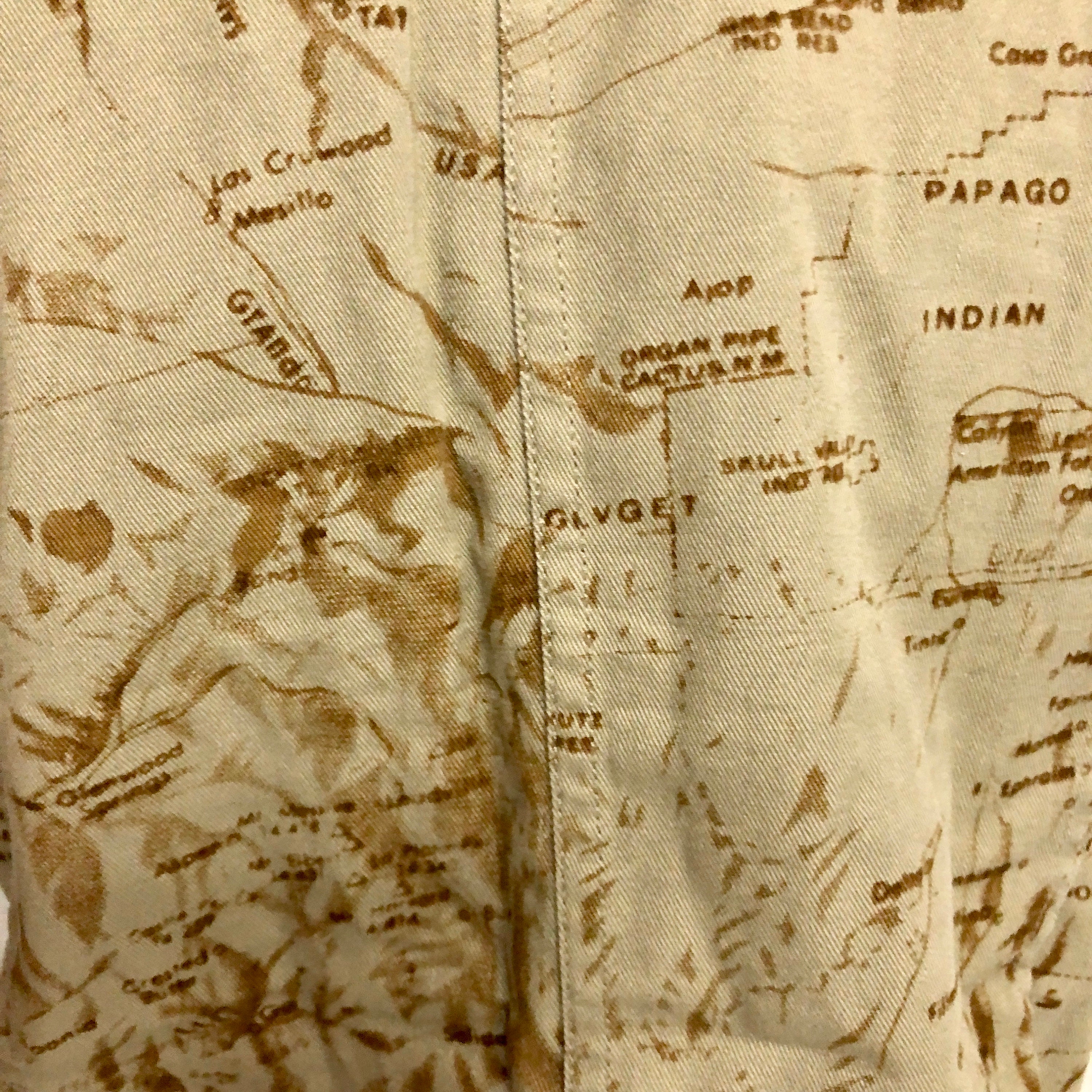 Cute 90s Wile E Coyote and Roadrunner Vintage Khaki Map Vest - Warner ...