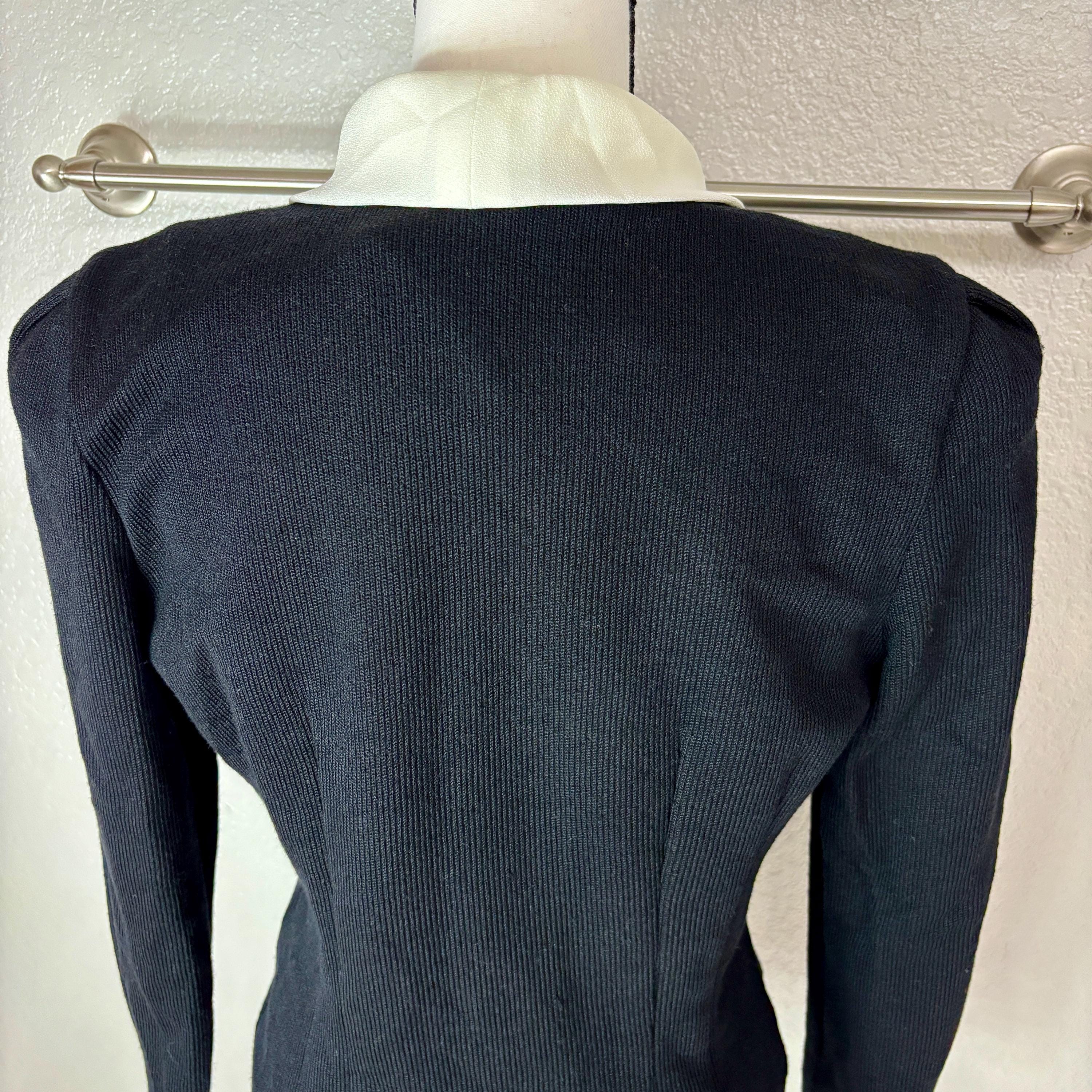 Power Suit Jacket Blouse 80s Vintage Black and White Fancy Looking Top ...
