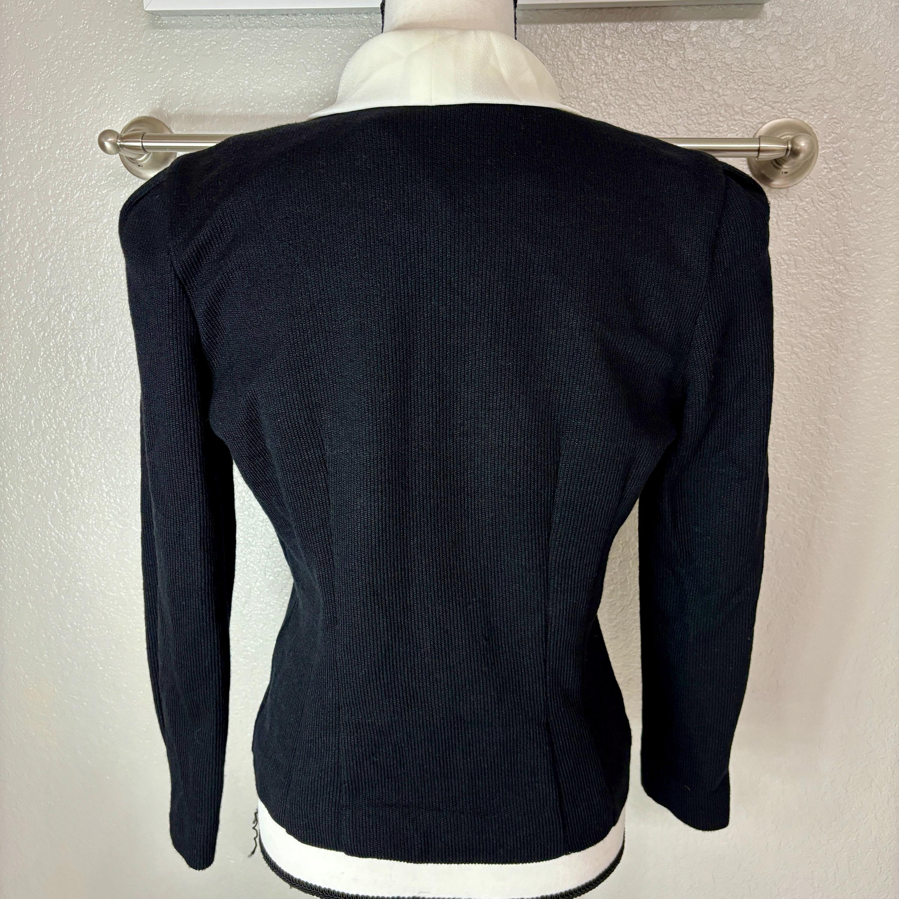 Power Suit Jacket Blouse 80s Vintage Black and White Fancy Looking Top ...