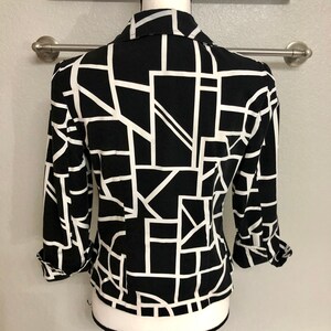 Stunning Black and White Abstract Pattern Half Sleeve Funky Jacket ...