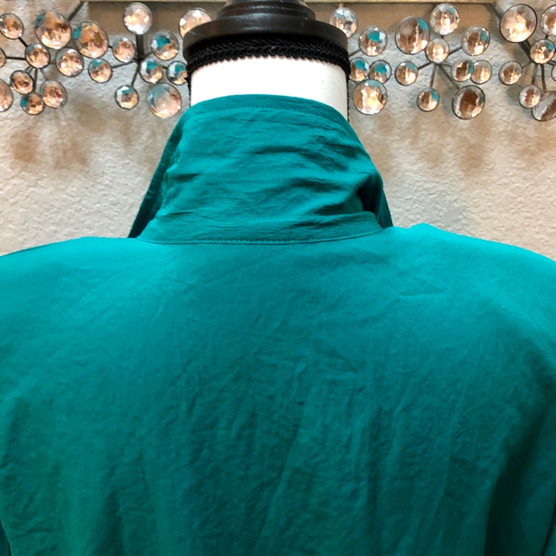 Super Fun 80s Vintage Teal/kelly Green Windbreaker/jogging Jacket Size ...