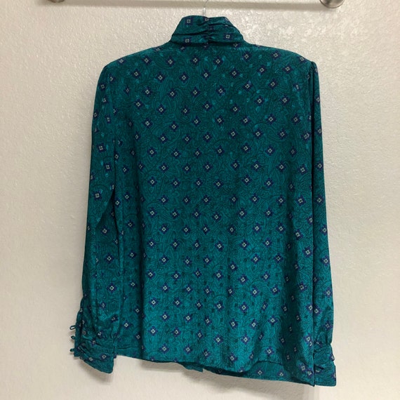 Victorian Style 80s Paisley Pattern Vintage Teal Blou… - Gem