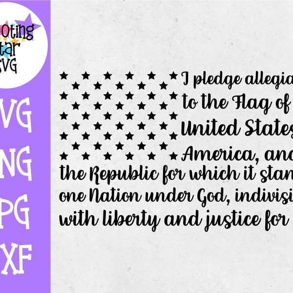 Pledge Of Allegiance Flag Free Svg Etsy