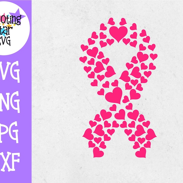 Ribbon Heart Svg - Etsy