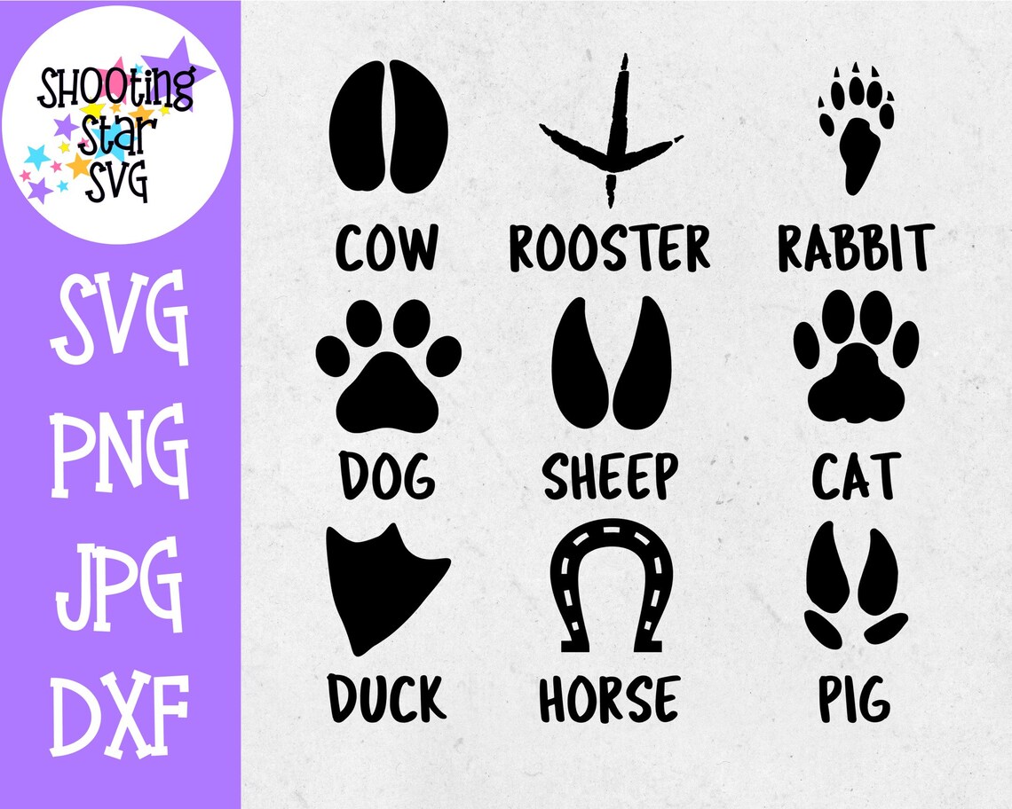 Farm Animal Tracks Farm Animal Paw Prints Children's - Etsy