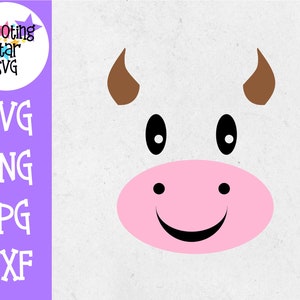 Cow Face SVG - Farming SVG - Children's SVG - Etsy