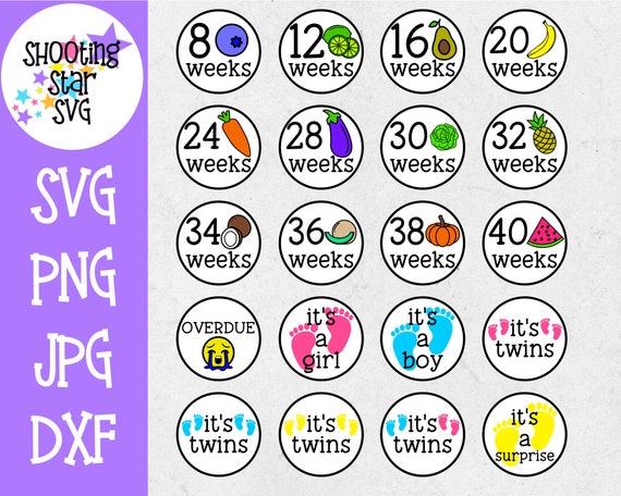 Pregnancy Milestone Stickers Print and Cut Milestones | Etsy