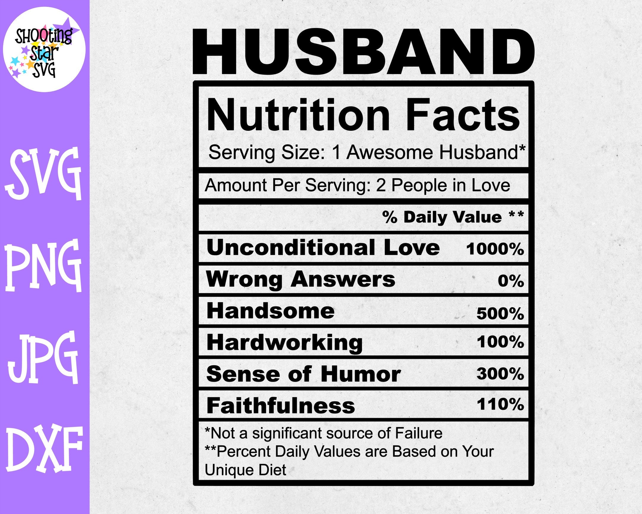 Husband Nutrition Facts Svg Husband Svg Etsy Canada