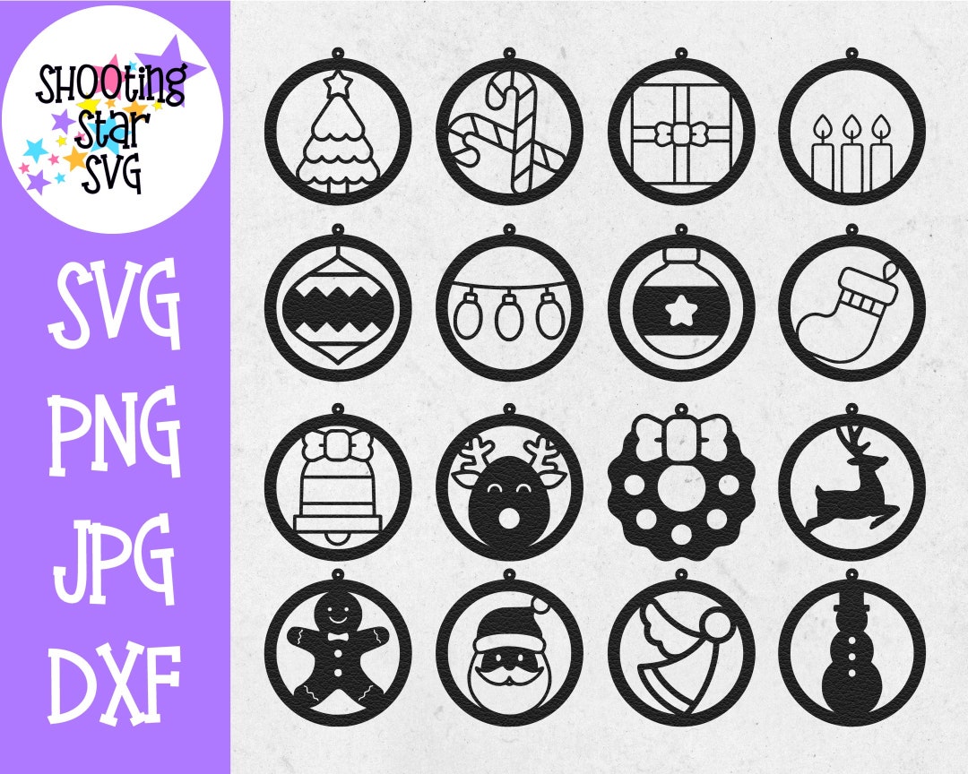 Circle Christmas Earring SVG Template - Earring SVG - Etsy