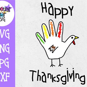 Happy Thanksgiving Turkey Hand SVG - Thanksgiving SVG - Etsy